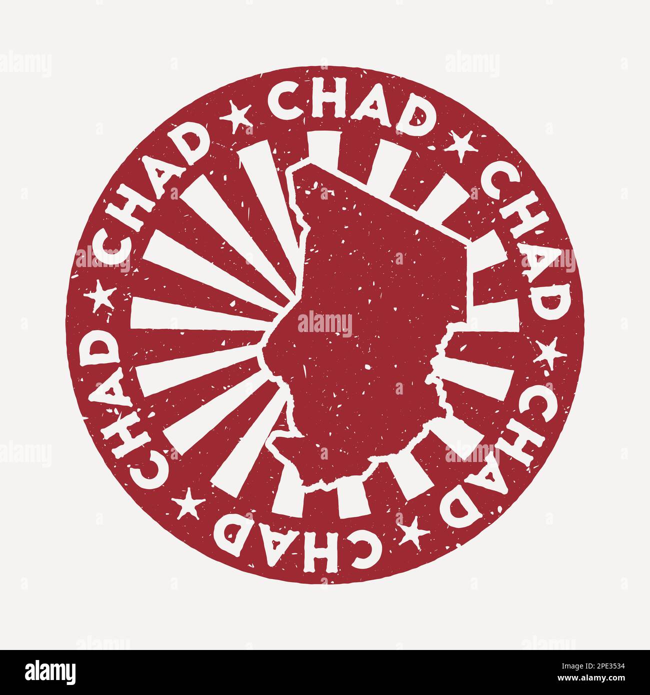 Chad stamp. Travel red rubber stamp with the map of the country, vector ...