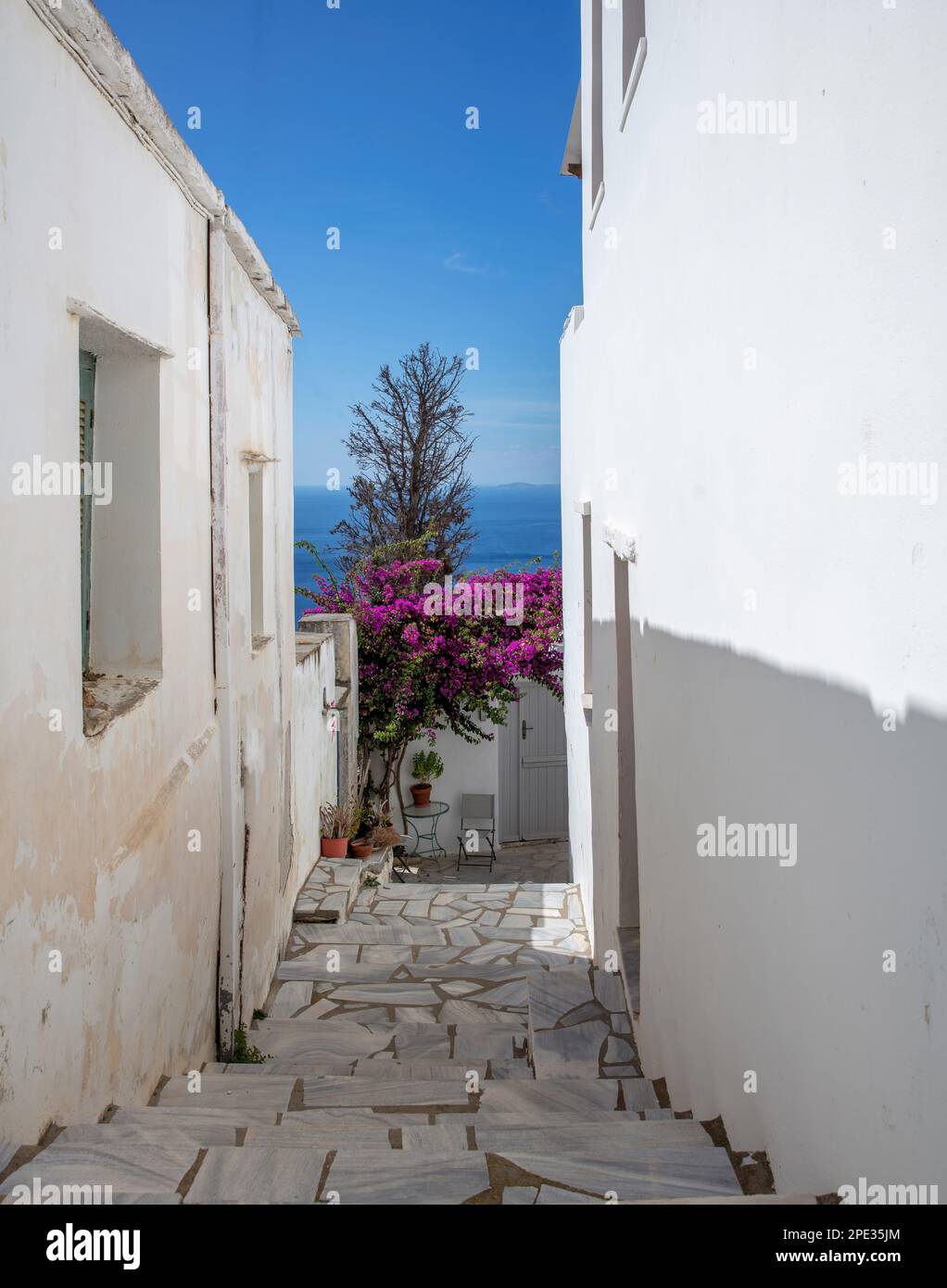 Tinos island Greece. Cycladic architecture in white at Kardiani village ...