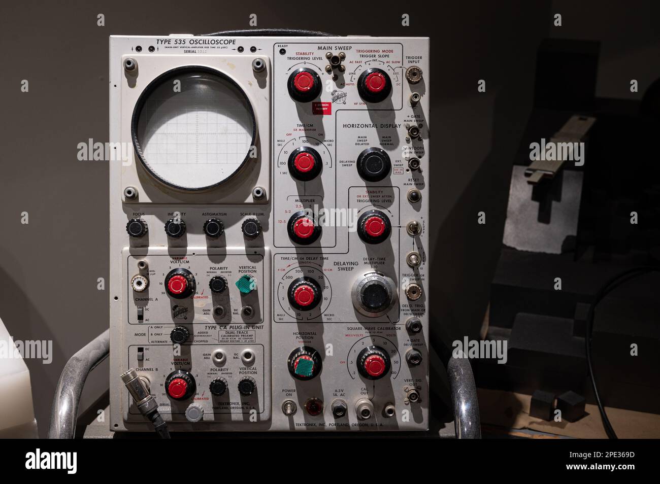 An electronic device with its internal controls and components on ...