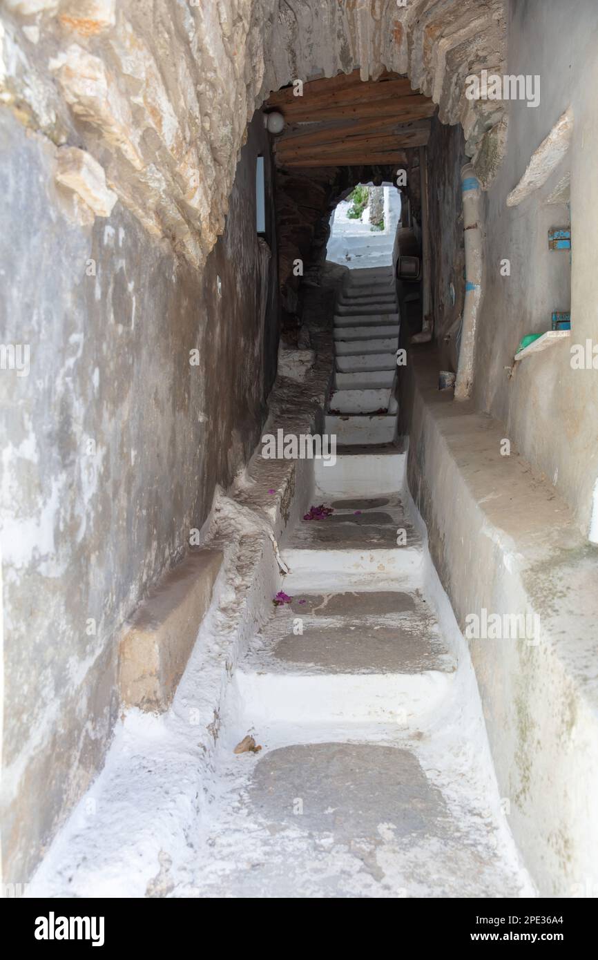 Tinos island Greece. Cycladic architecture at Kardiani village, arched ...