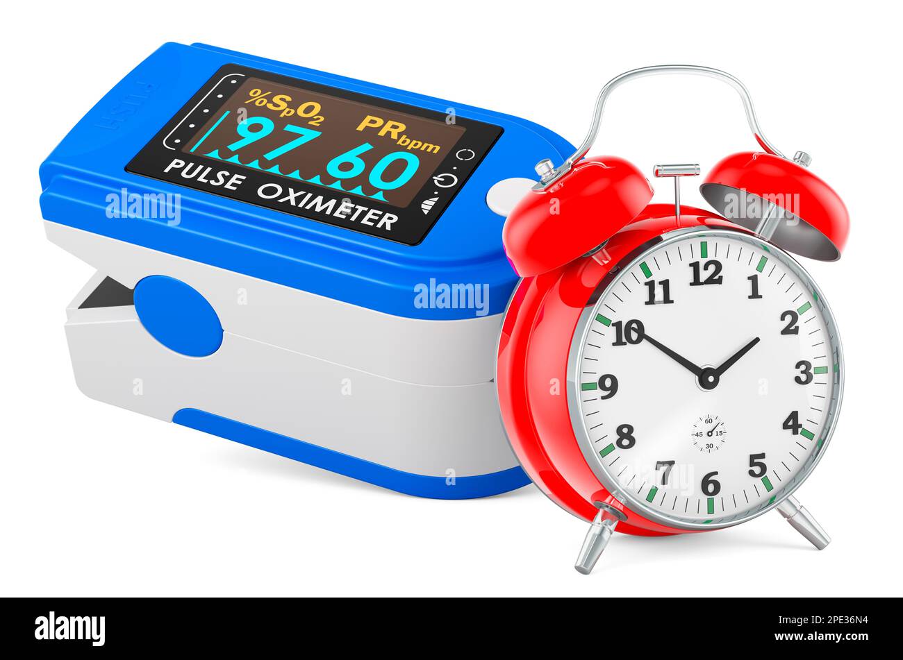 Portable Pulse Oximetry, pulse oximeter fingertip with alarm clock, 3D ...