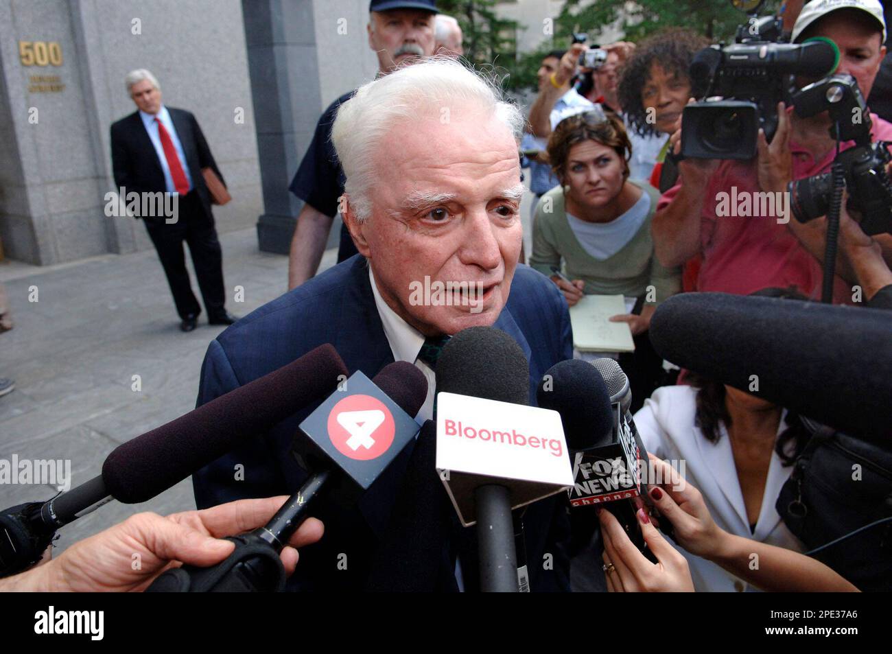 Former Adelphia Communications CEO John Rigas speaks to the media ...