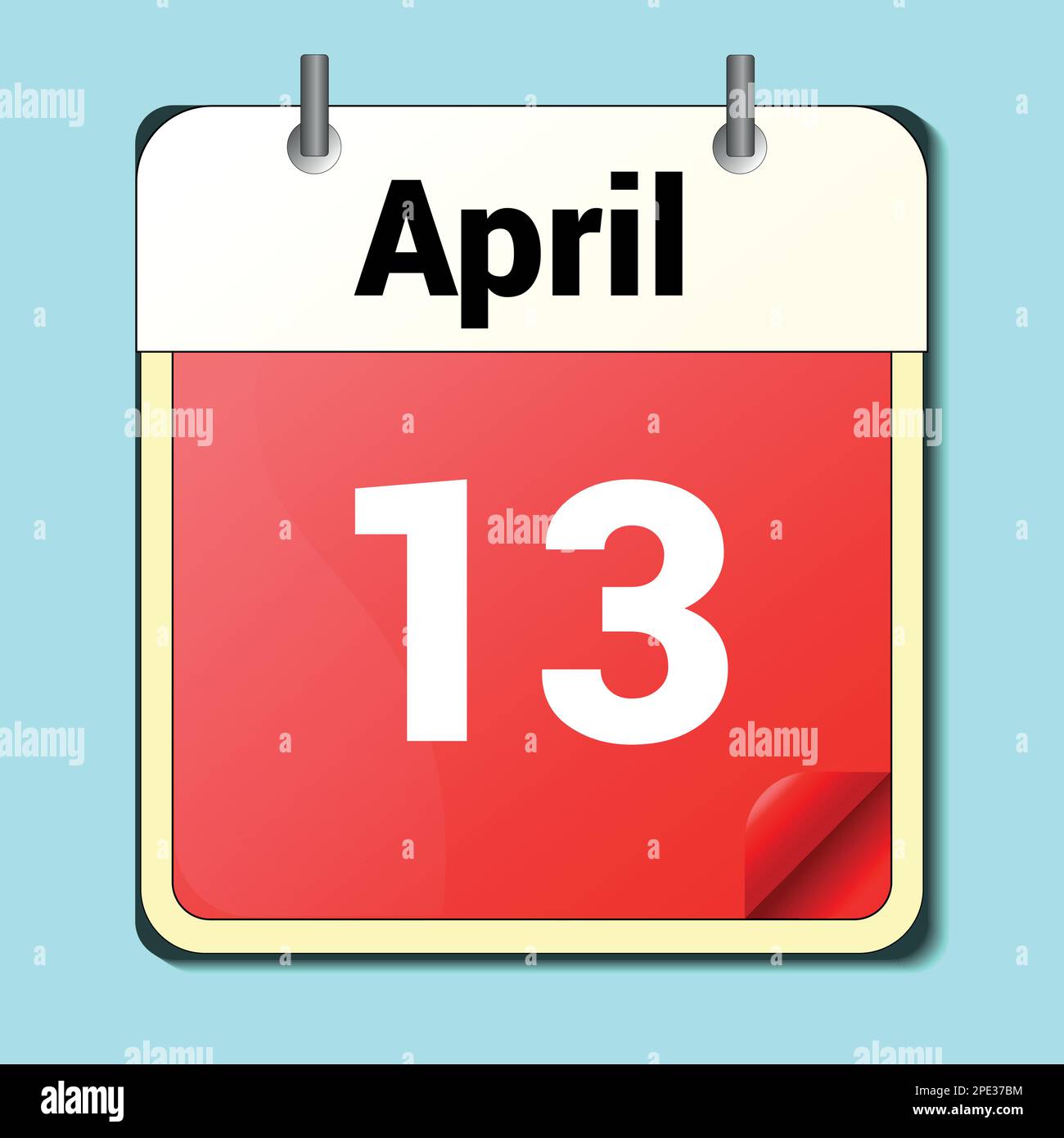 day on the calendar, vector image format, April 13 Stock Vector Image ...
