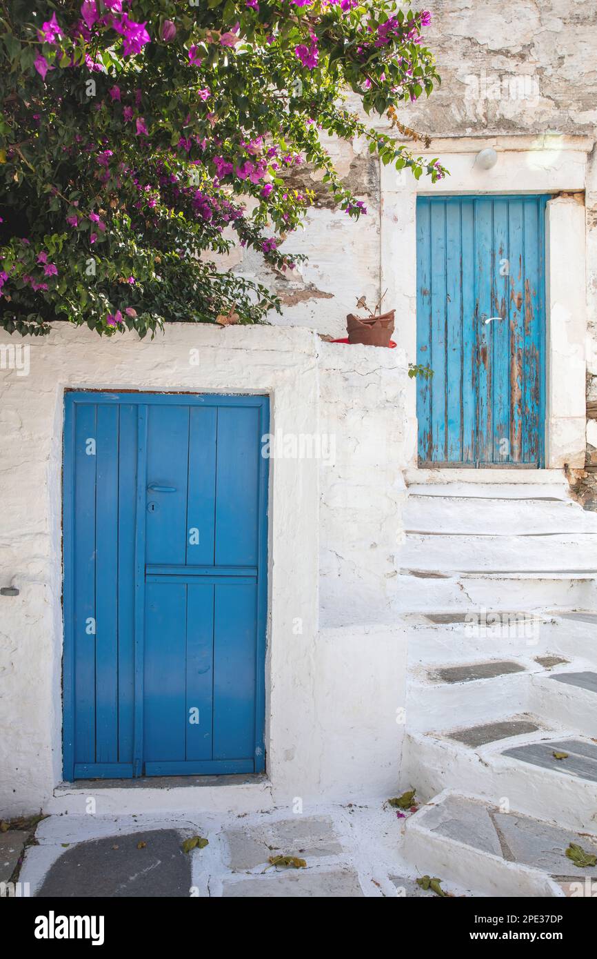 Greece. Tinos island of art, Cycladic architecture at Pyrgos village ...