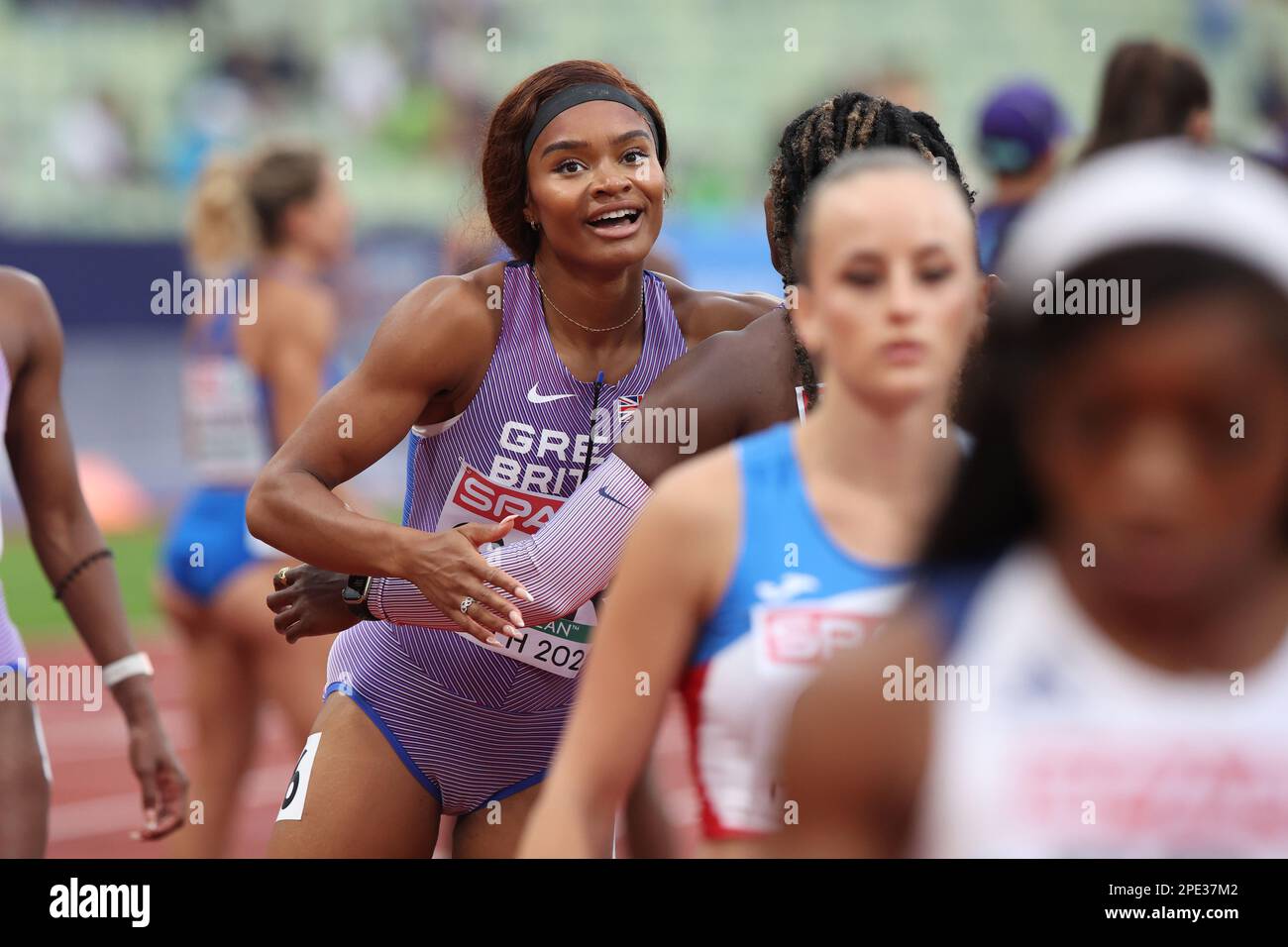 Imani LANSIQUOT after the 4*100m Heats at the European Athletics ...