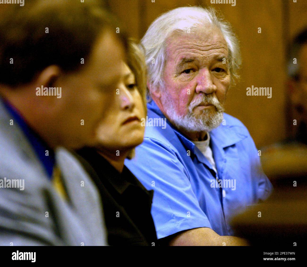 Randolph Dial, right, is pictured in a Greer County courtroom in Mangum ...