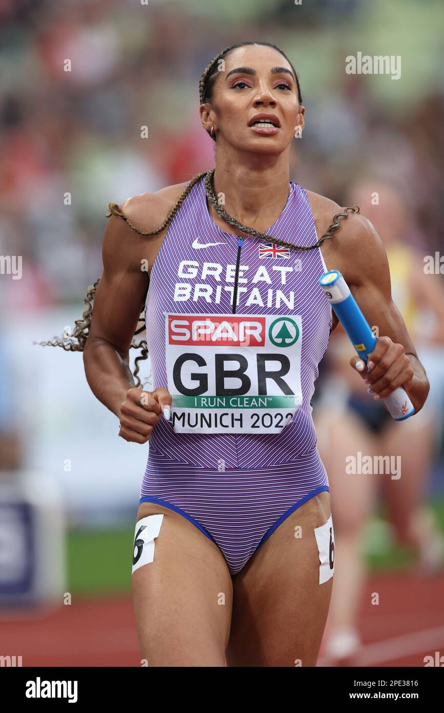 Ashleigh NELSON at the end of the 4 * 100m Heats at the European ...