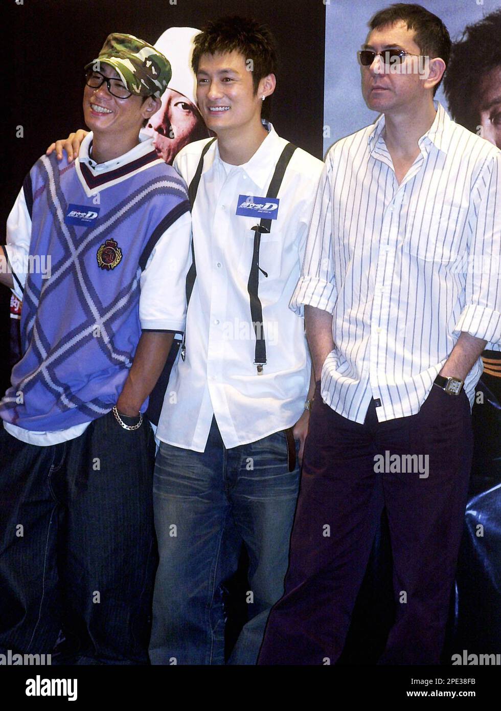 Hong Kong actors, from right, Anthony Wong, Shawn Yue and Jordan Chan ...