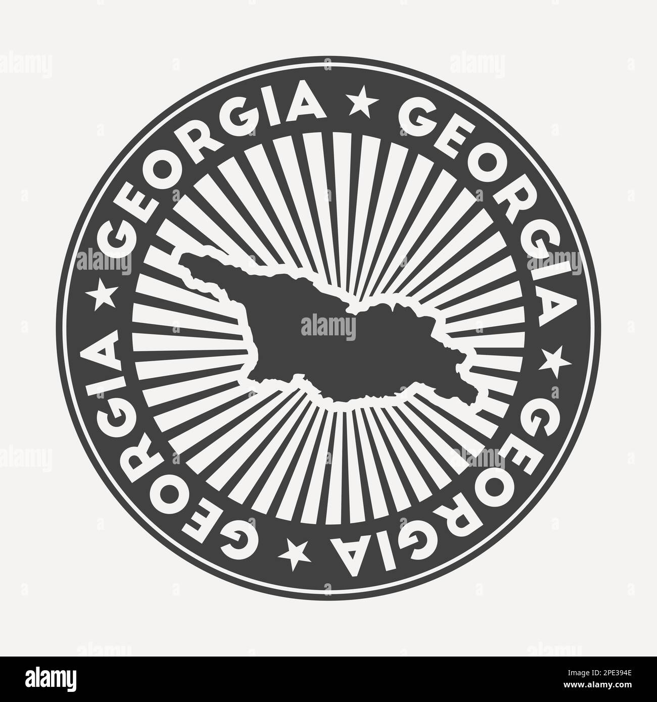 Georgia round logo. Vintage travel badge with the circular name and map ...