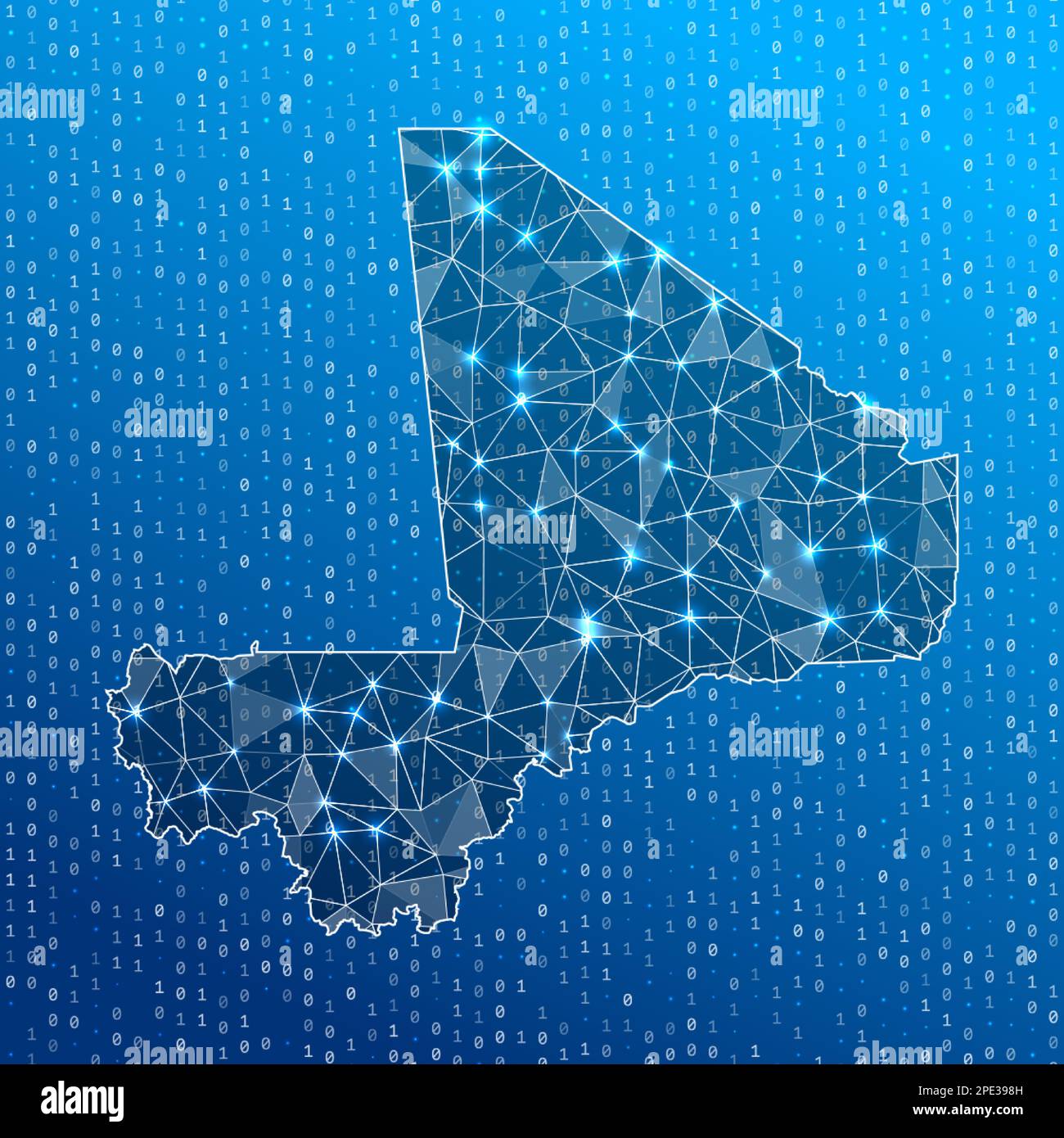 Network map of Mali. Country digital connections map. Technology ...