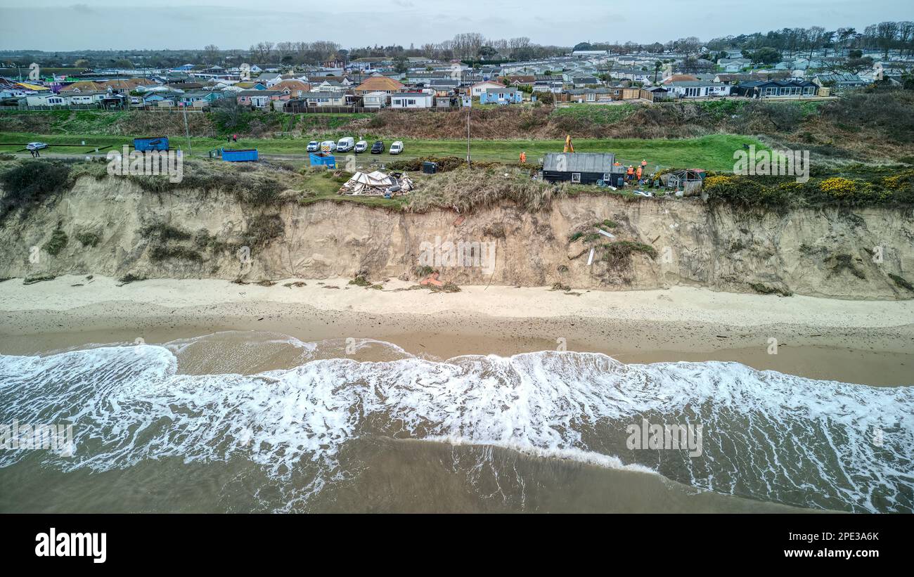 12th march 2023. Hemsby beach, Norfolk. Beach erosion at Hemsby becomes ...
