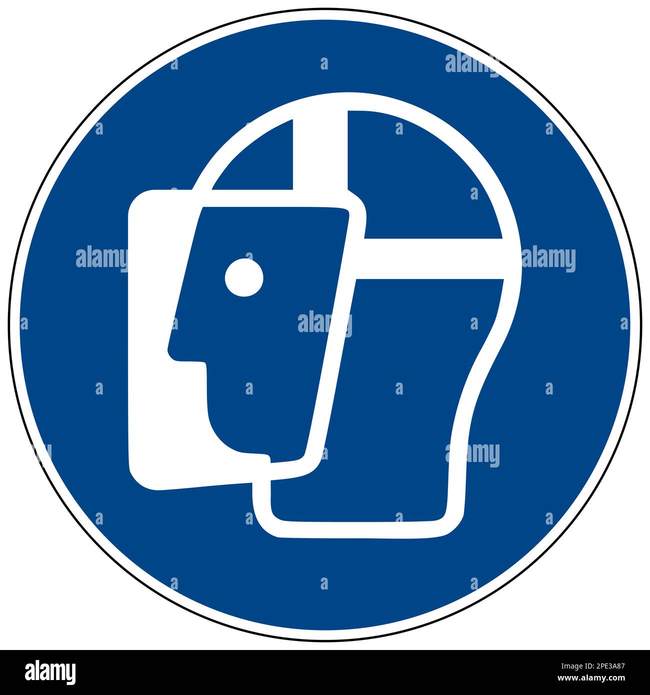 ISO 7010 Wear a face shield sign Stock Photo - Alamy