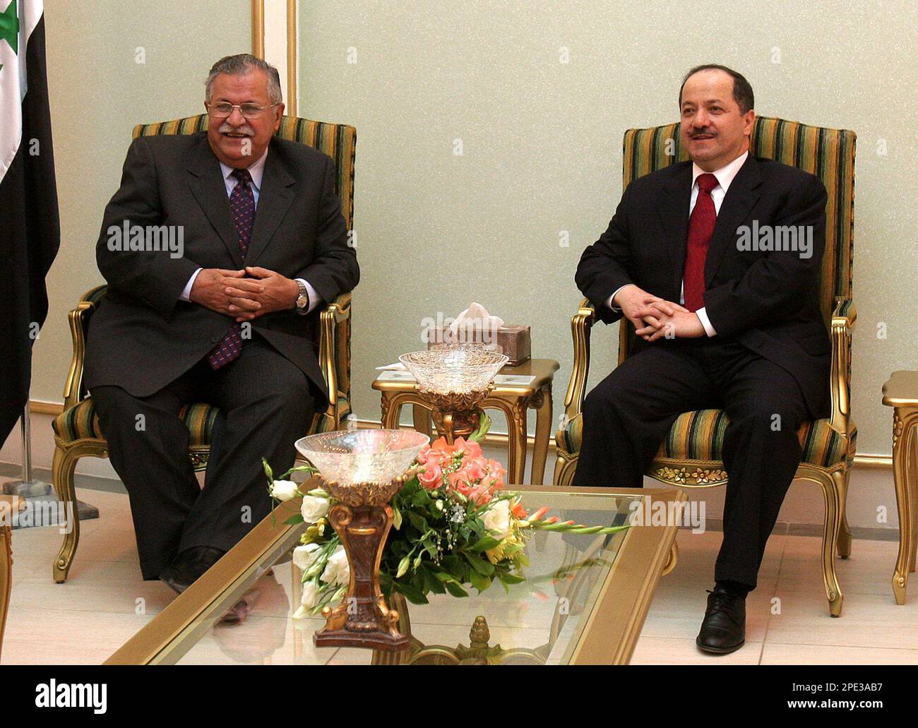 Iraqi President Jalal Talabani, left, and President of Iraq's ...