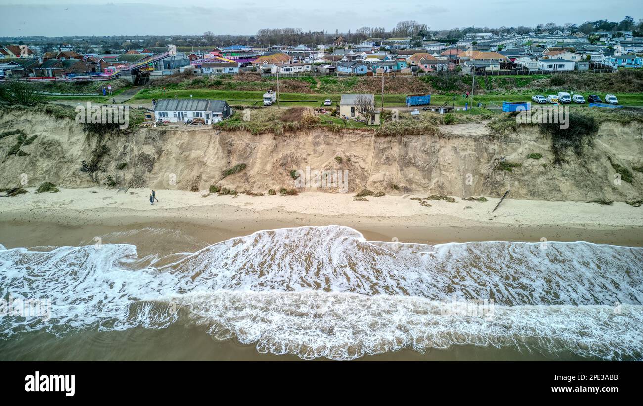 12th march 2023. Hemsby beach, Norfolk. Beach erosion at Hemsby becomes ...