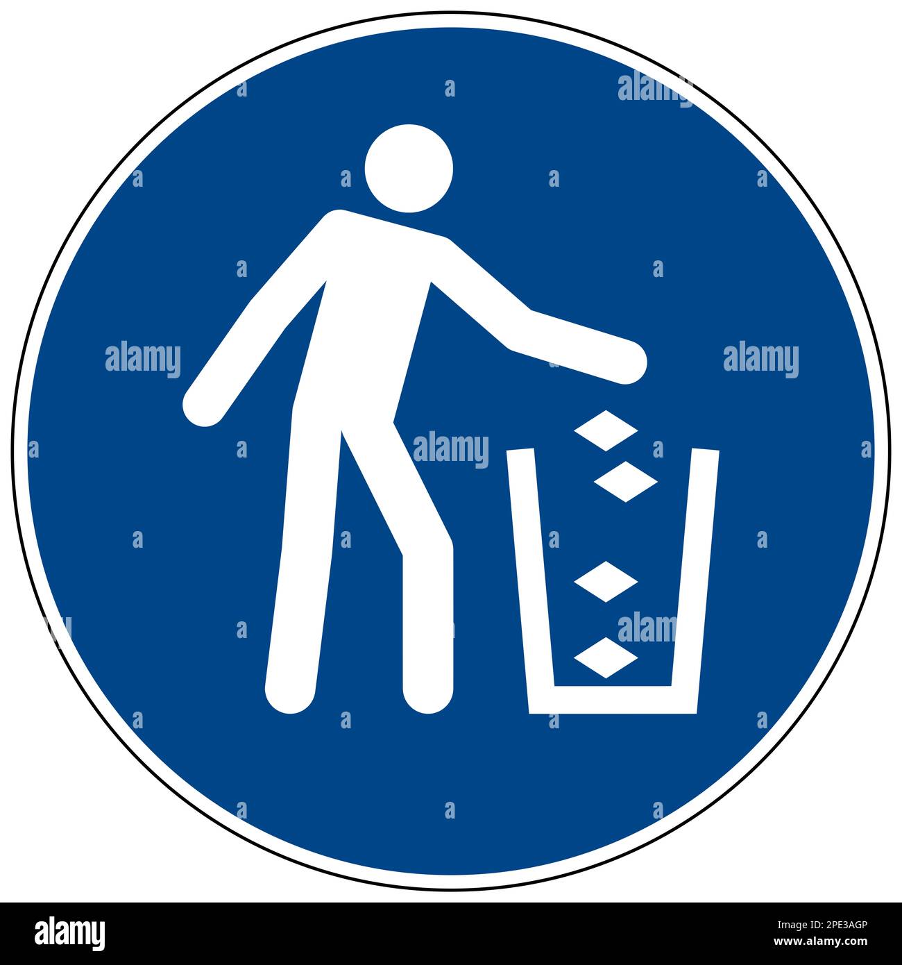 ISO 7010 place trash in the bin sign Stock Photo - Alamy