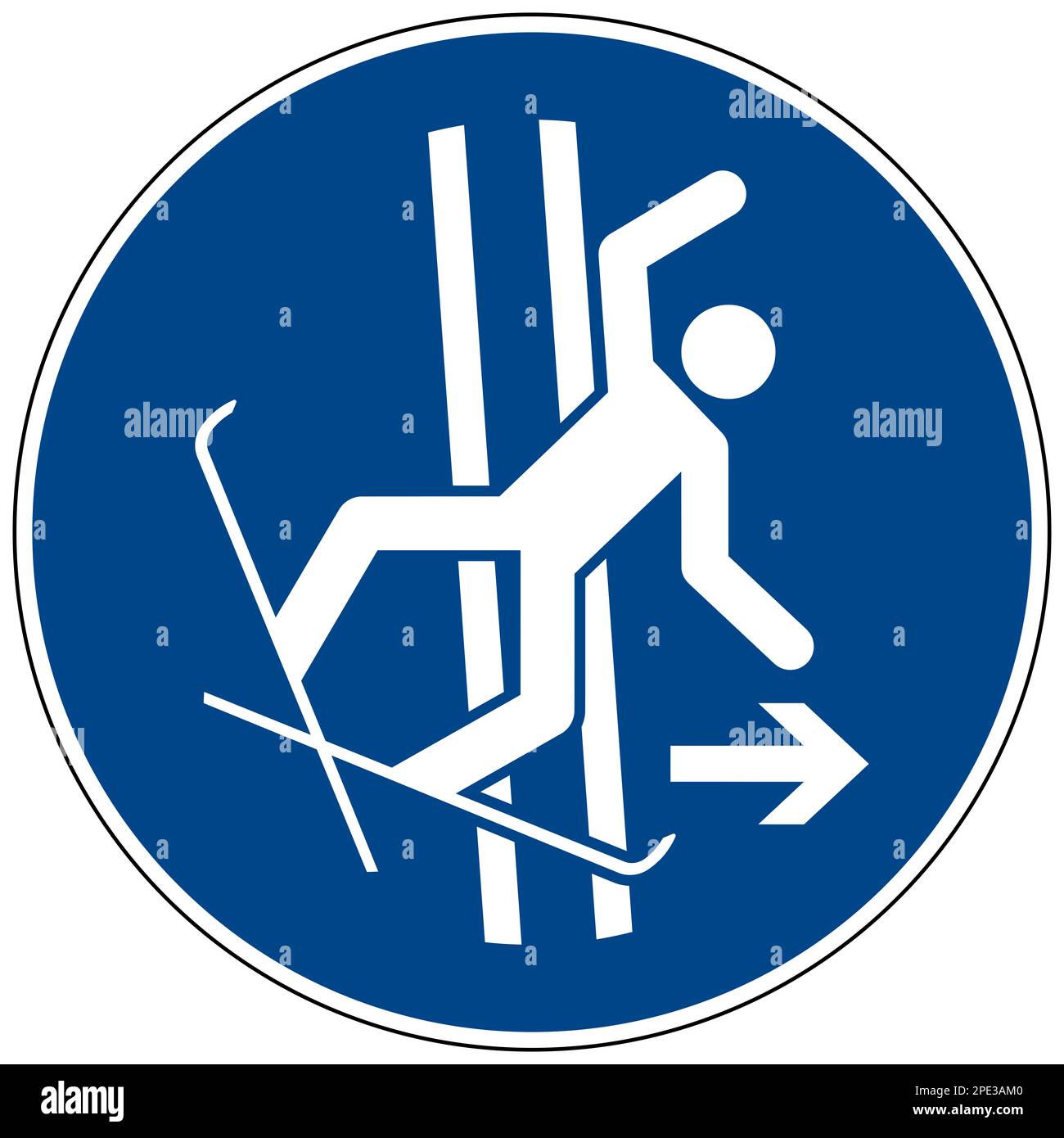 ISO 7010 Exit towpath after falling sign Stock Photo - Alamy