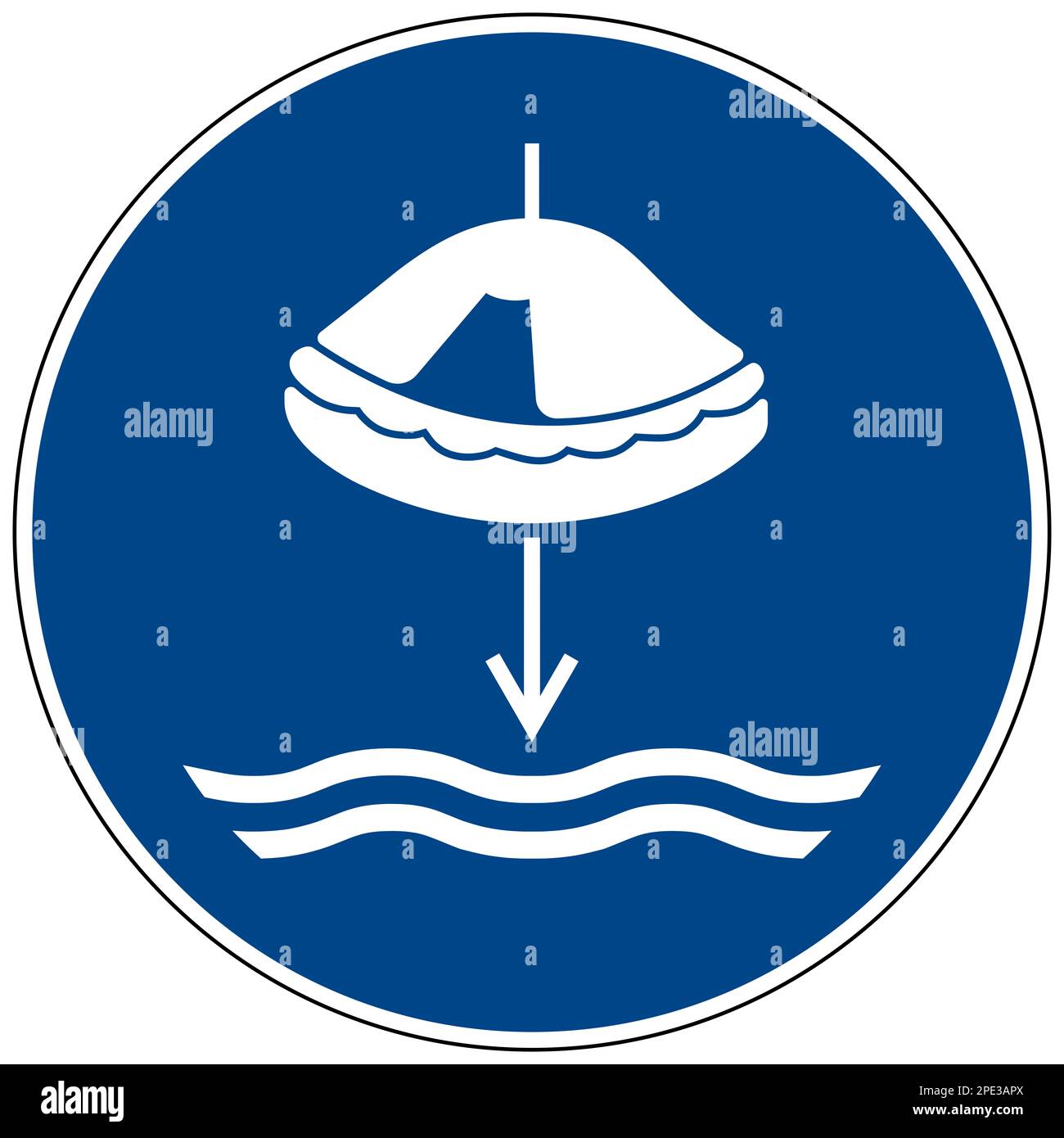 ISO 7010 Lower the lifeboat to the water sign Stock Photo - Alamy