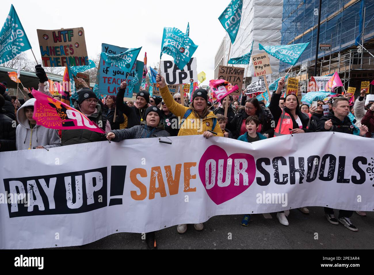 Save Our Schools demo - London, UK. 15 March, 2023. Thousands of ...