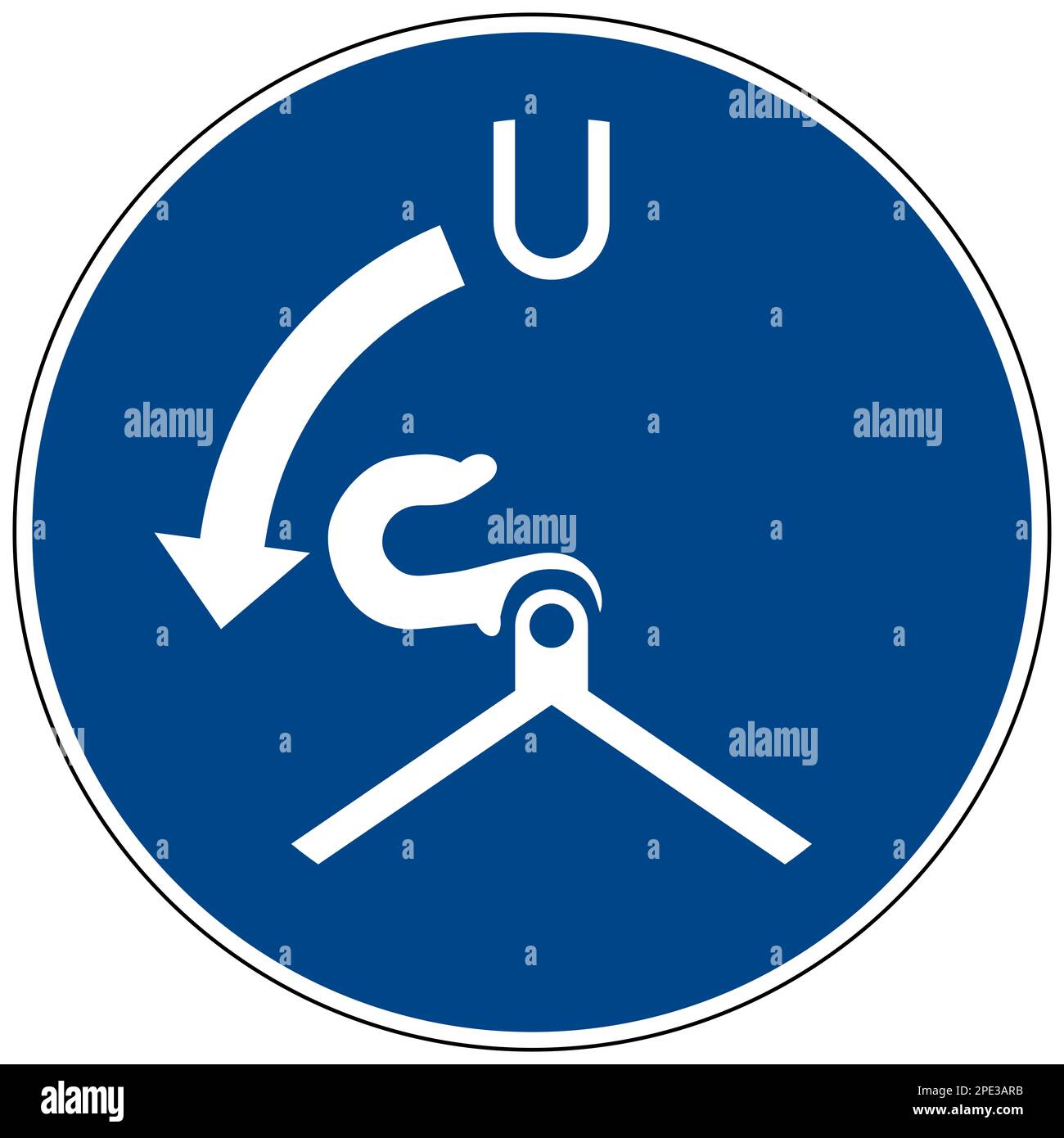 ISO 7010 Release the hooks holding the lifeboat sign Stock Photo - Alamy