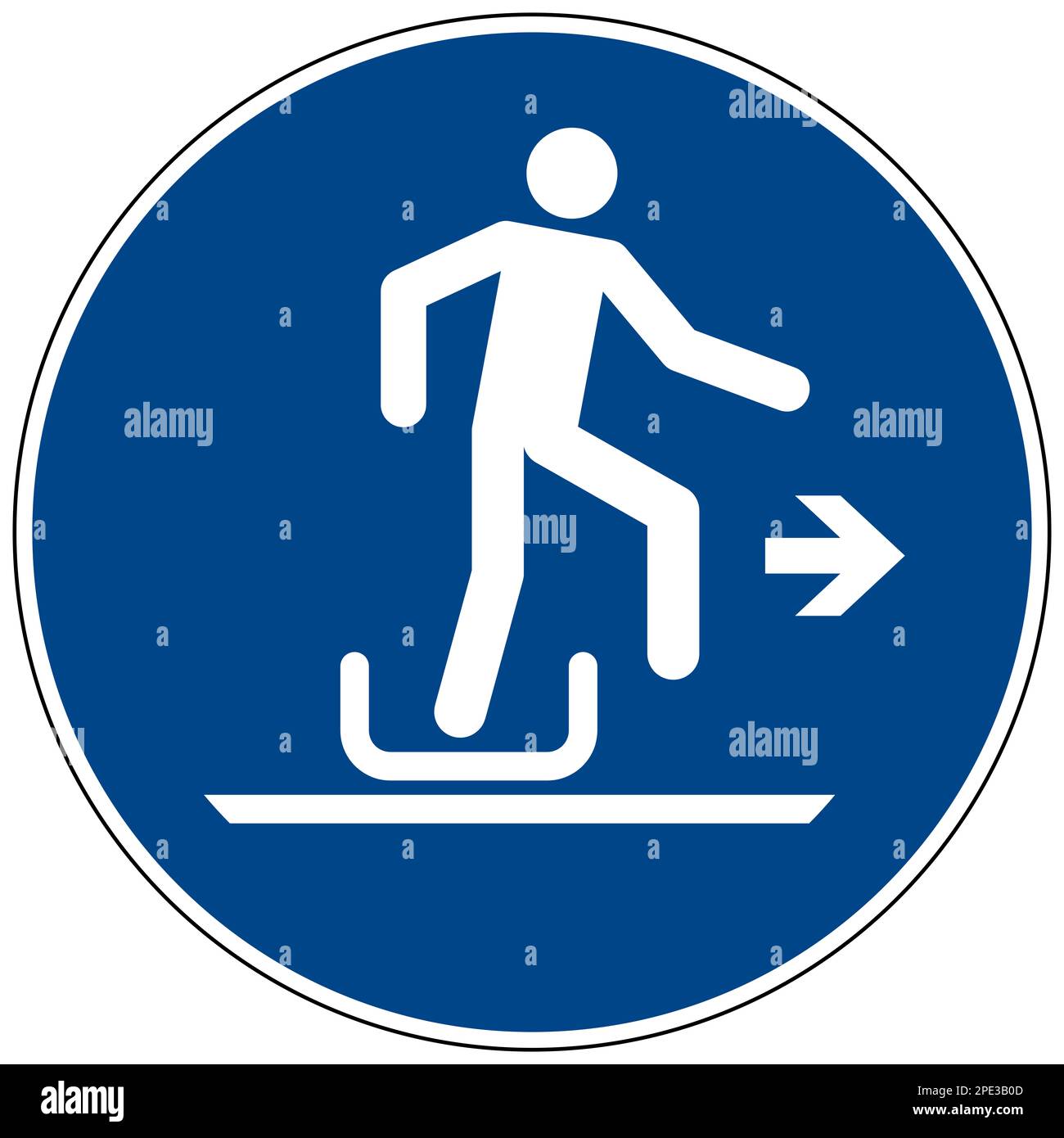 ISO 7010 Exit sled-toboggan to the right sign Stock Photo - Alamy