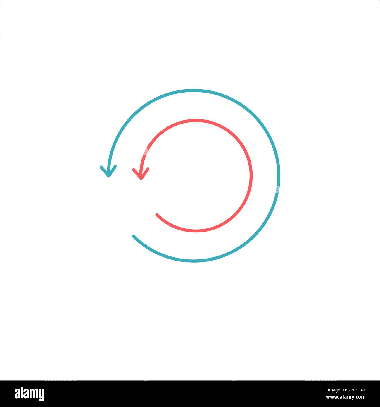 Abstract round back counterclock-wise arrows icon, one direction arrows ...