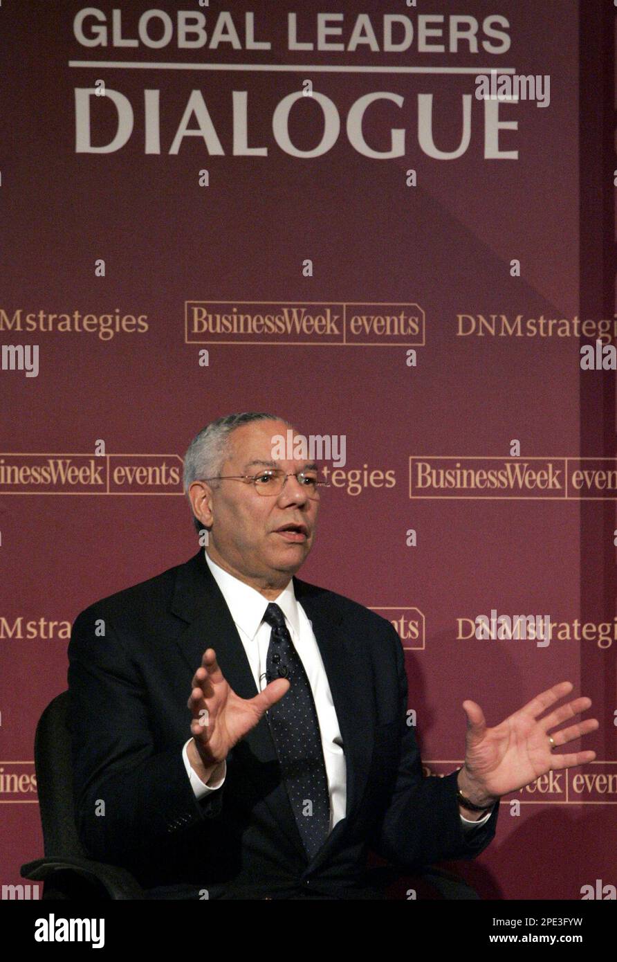 Former U.S. secretary of state Colin Powell delivers his keynote ...