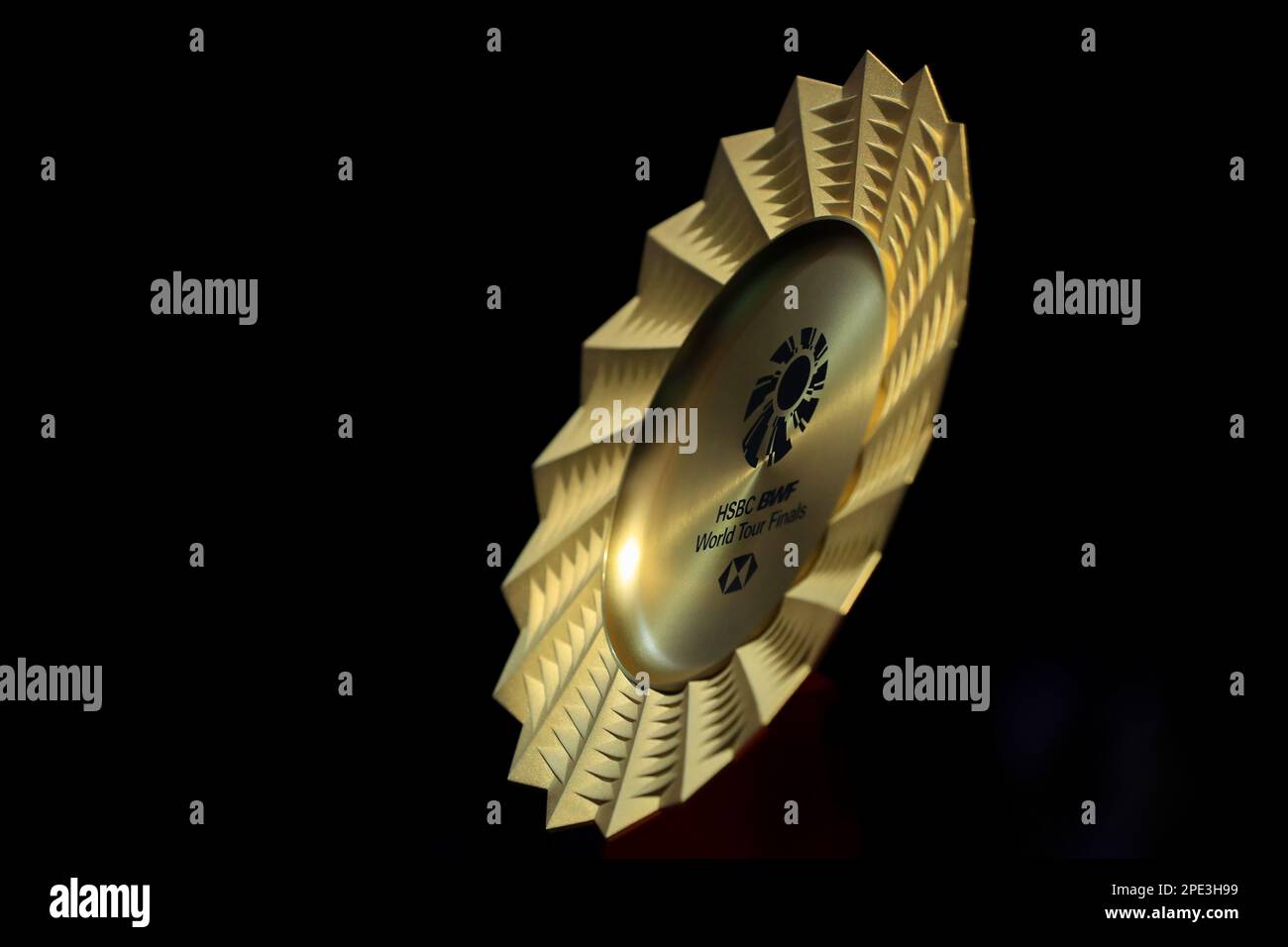 General view of a World Tour finals trophy on day two of the YONEX All ...