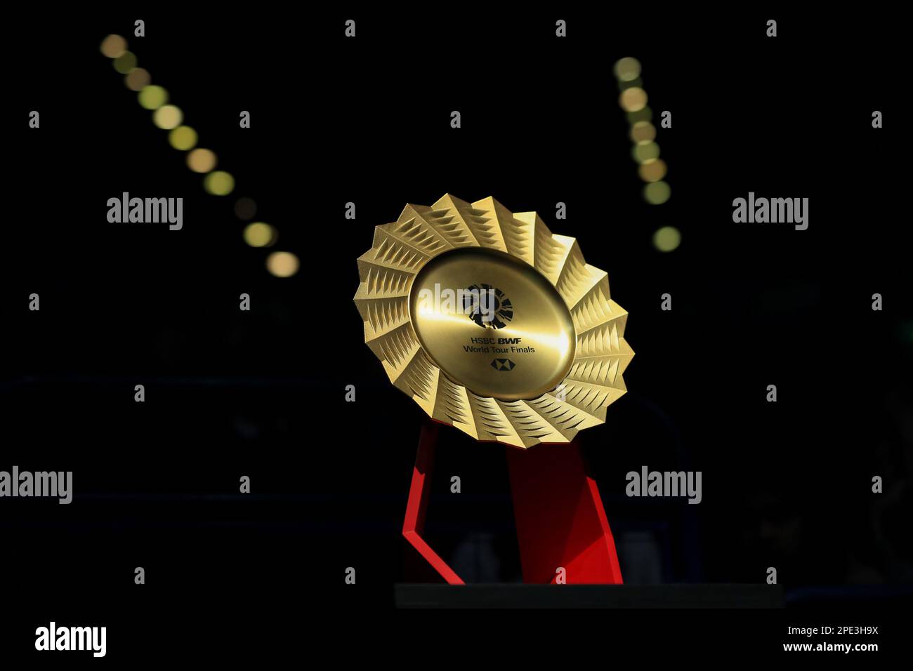 General view of a World Tour finals trophy on day two of the YONEX All ...