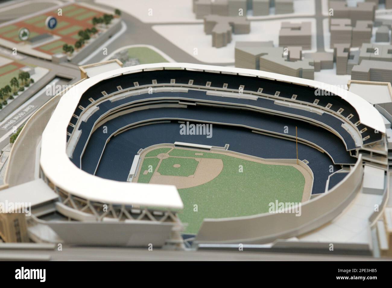 This is an architect's model of a proposed new $800 million Yankee ...