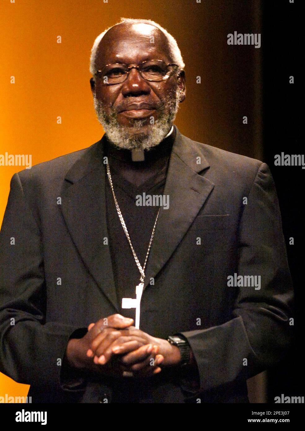 Sudanese Bishop Paride Taban from Southern Sudan, receives the Prix ...