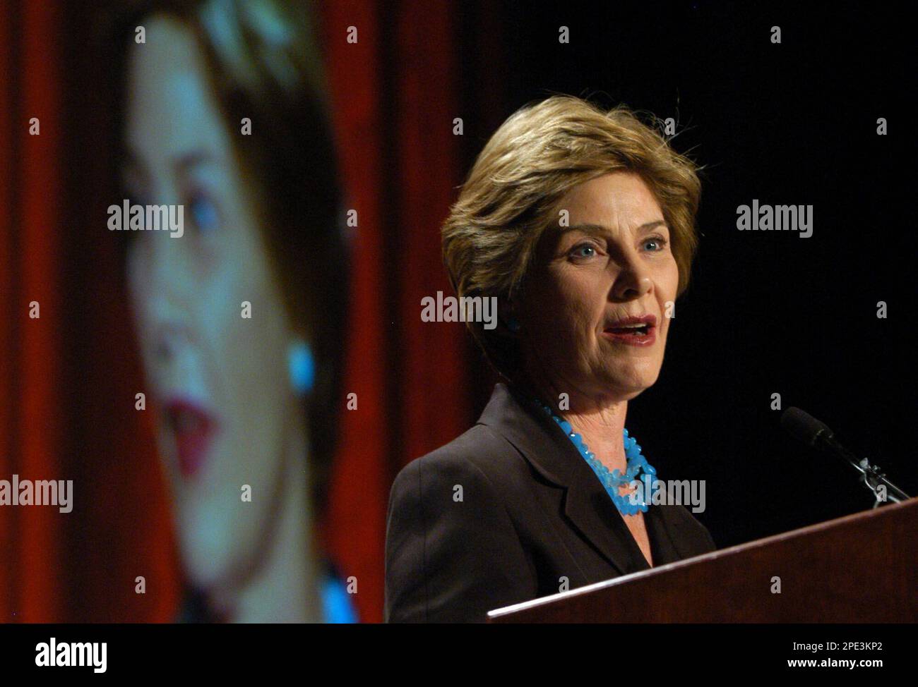 First lady Laura Bush addresses the Marriott Foundation for People with ...