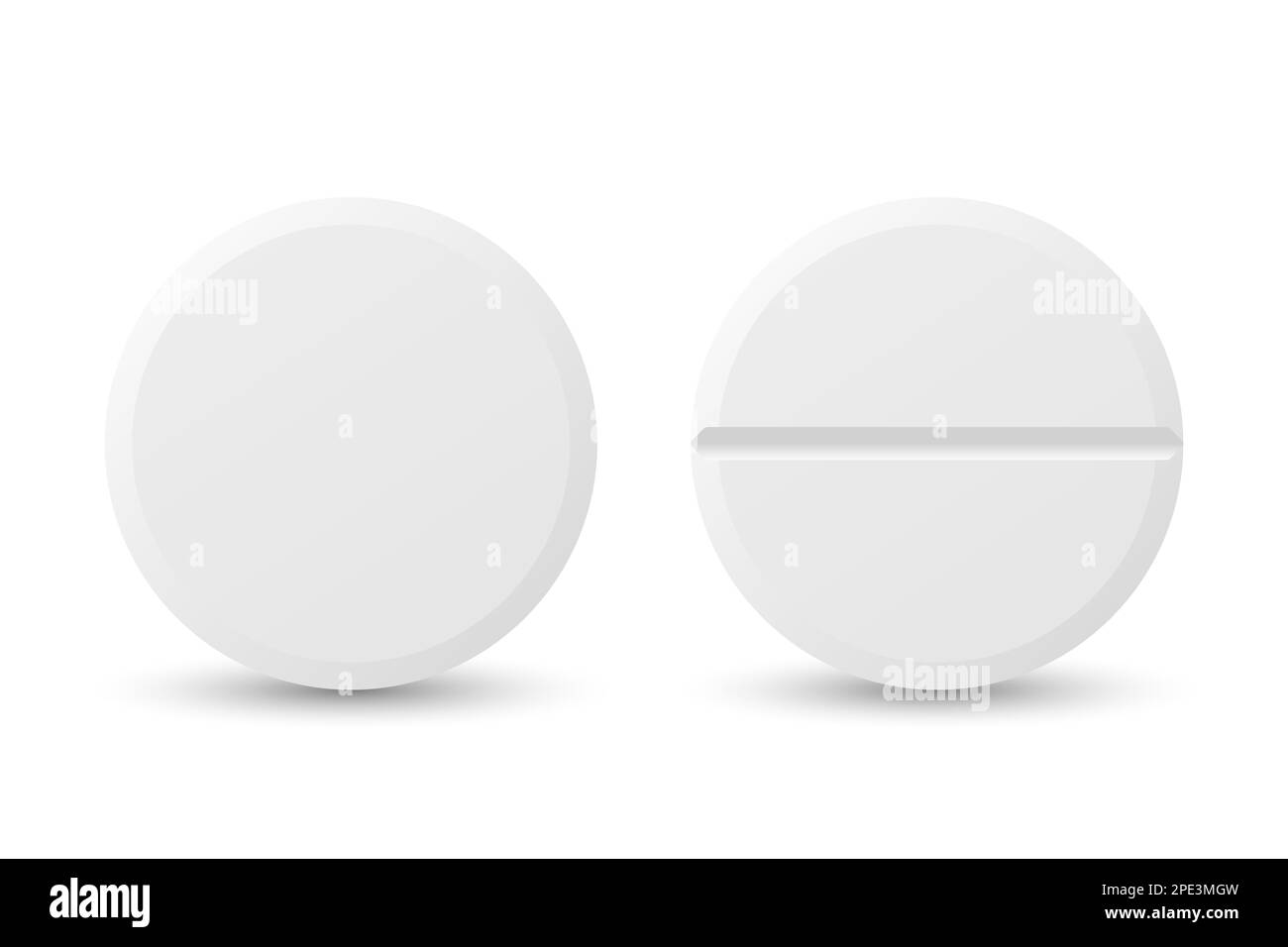 Vector 3d Realistic White Round Pharmaceutical Medical Pill, Capsule ...