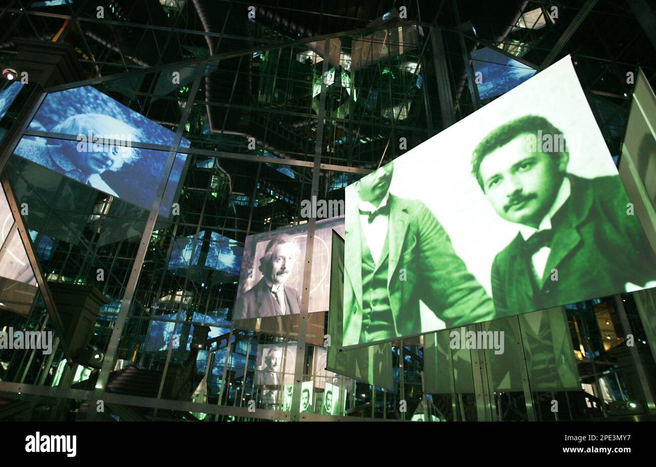 Changing projections of portraits showing physician Albert Einstein are ...