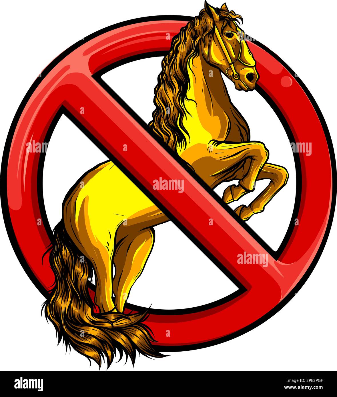 prohibition horses vector sign on white background Stock Vector Image ...