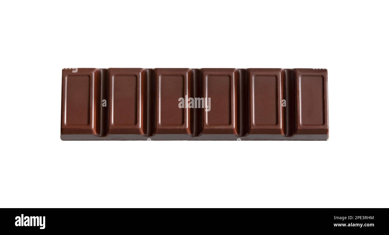 Сhocolate bar close-up. Dark chocolate bar isolated on white background ...