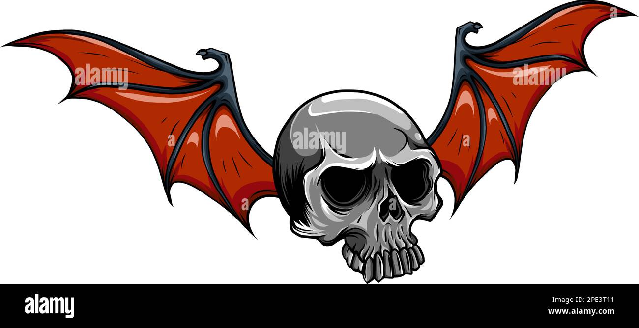 skull and bat wing vector illustration design Stock Vector Image & Art ...