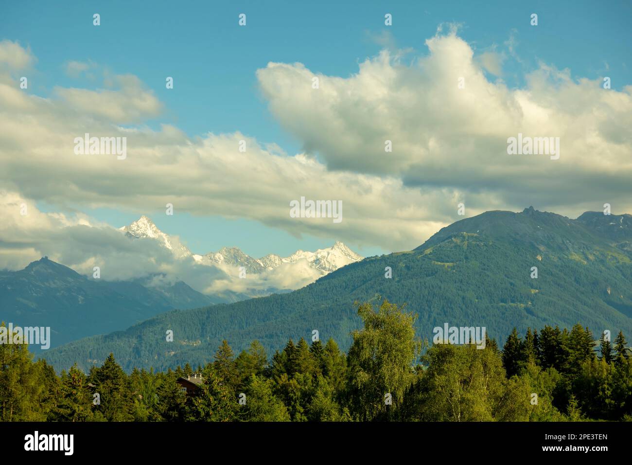 Panoramic View over Mountain with Snow and Weisshorn with 4505 Meters ...