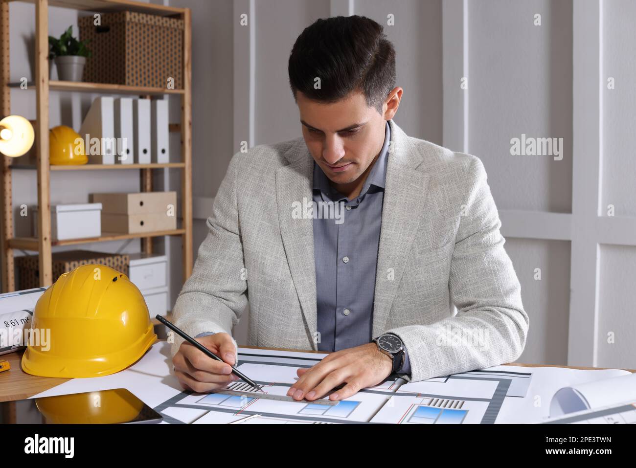 Portrait male architect drawings hi-res stock photography and images ...
