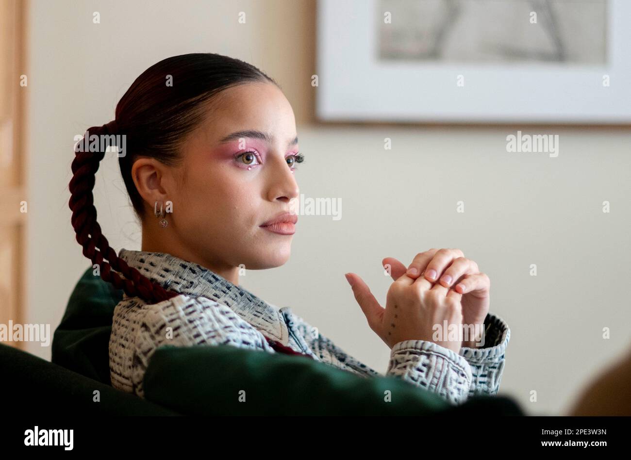 Argentine singer Emilia Mernes during an interview for Europa Press, at ...