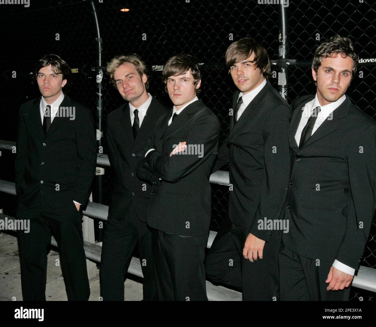The Boston based rock band Click Five pose on Brookline Avenue over the ...