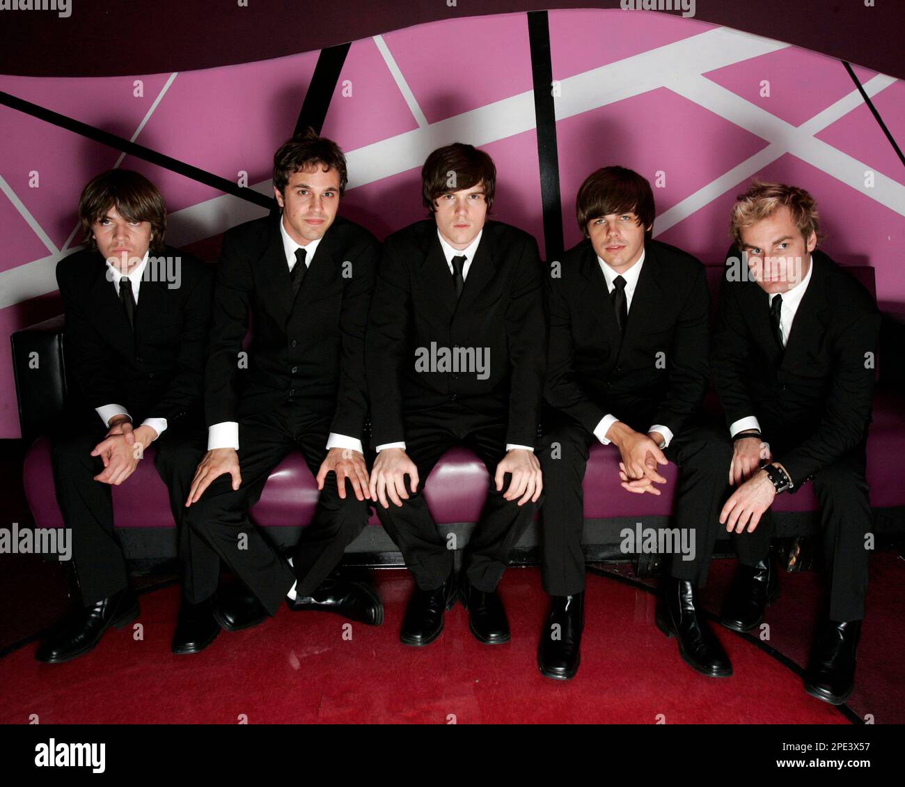 The Boston based rock band Click Five pose at the Axis in Boston before ...