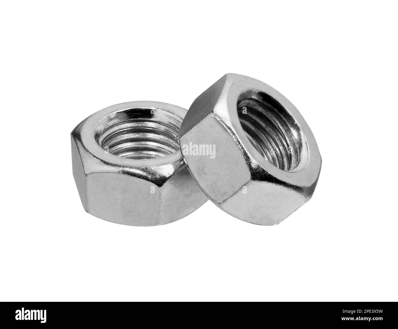 Metal nut isolated on white background. Female screw Stock Photo - Alamy