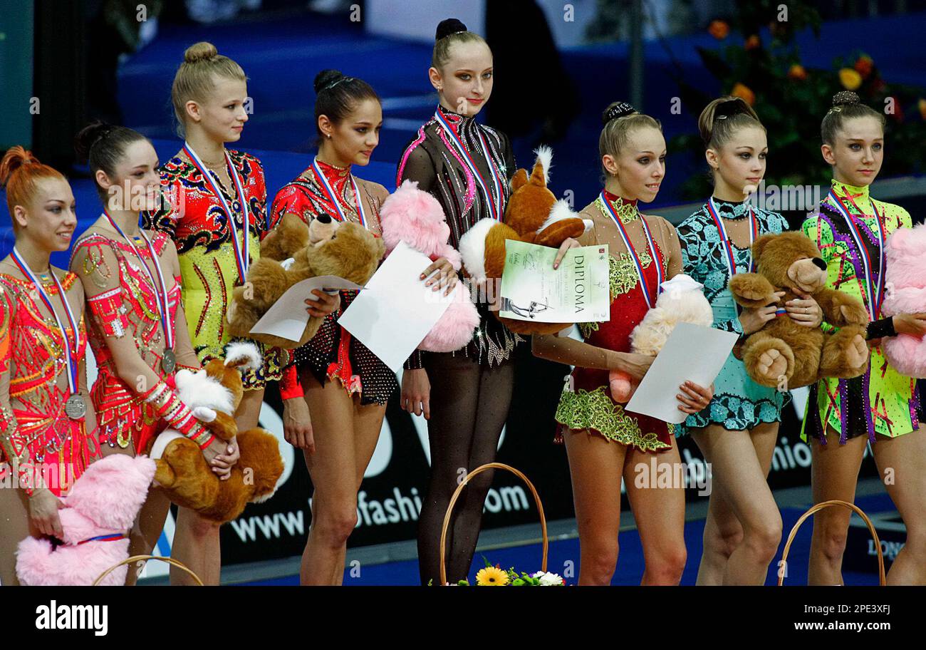 From left to right, silver medalists Natalia Gudenko, Anna Bessonova of ...