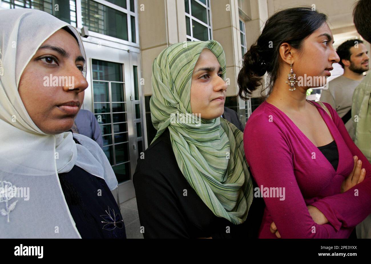 Pakistani-Americans Saira Lari, center, Sajidah Wahdy, left, and ...