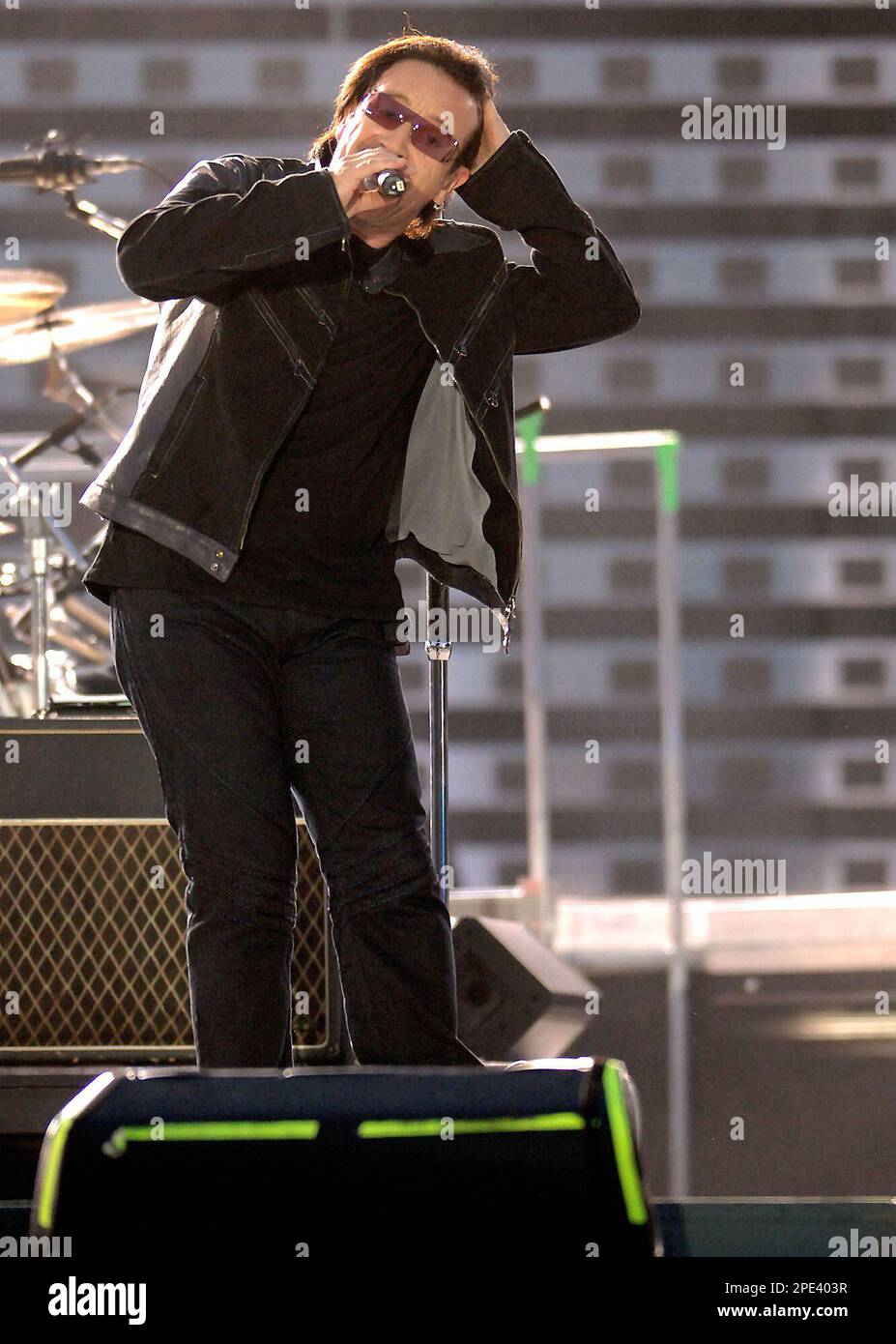 Bono, the lead singer for Irish rock band U2, perfoms during their ...