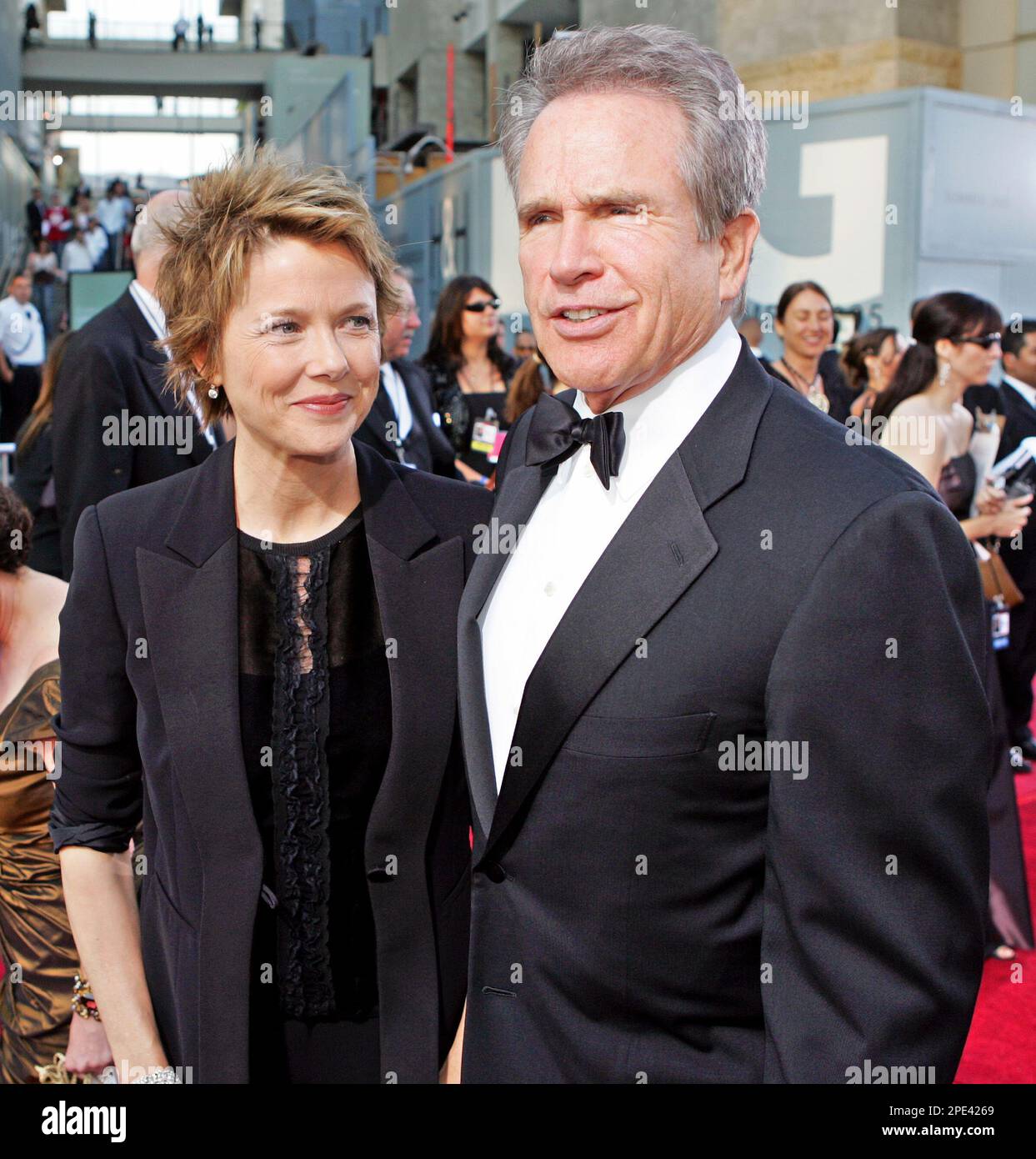 Actress Annette Bening arrives with her husband Warren Beatty for the ...