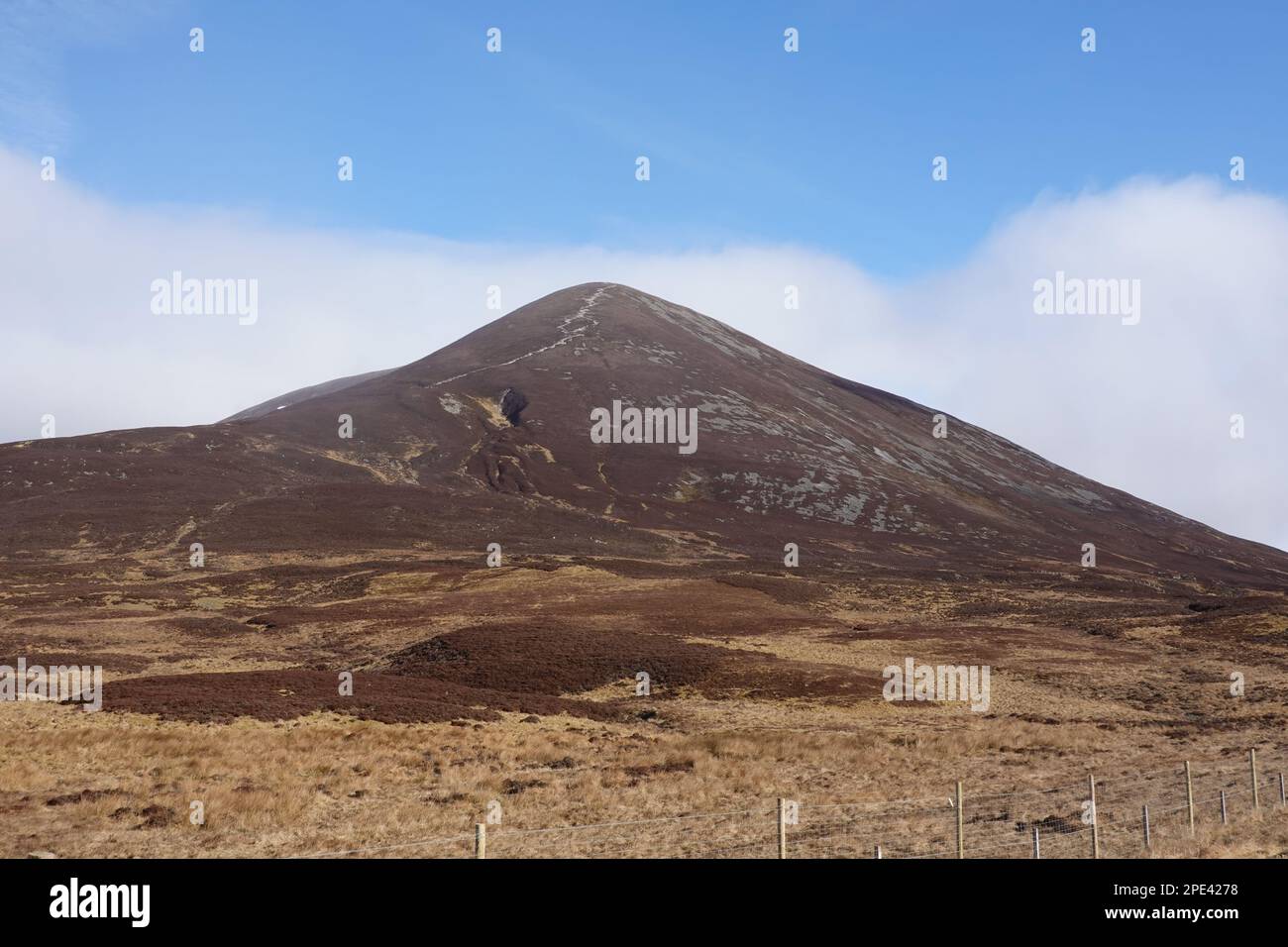 Foothpath scars the side of Carn Liath the first Munro of threebnon the ...