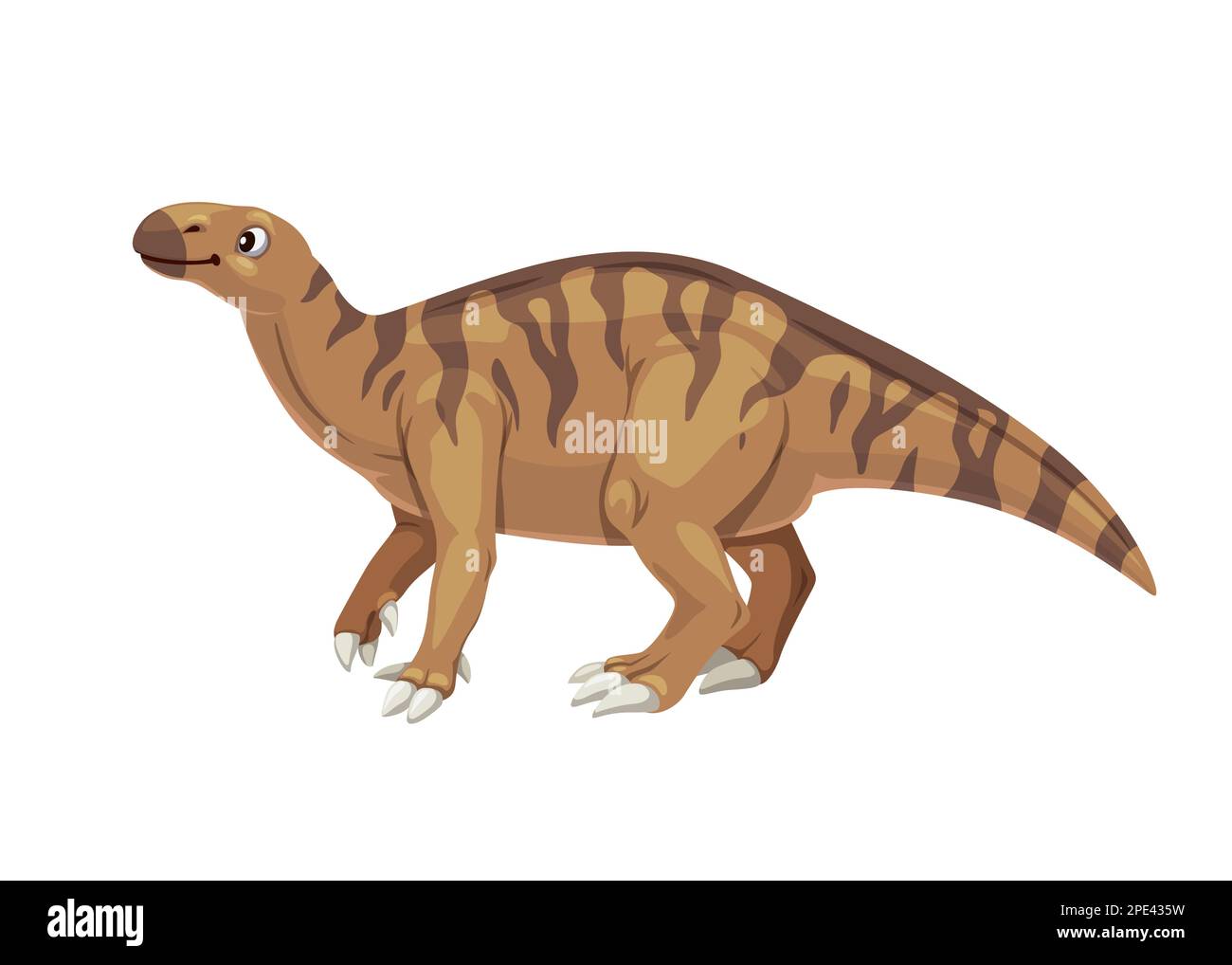 Cartoon Iguanodon dinosaur character. Paleontology reptile, extinct ...