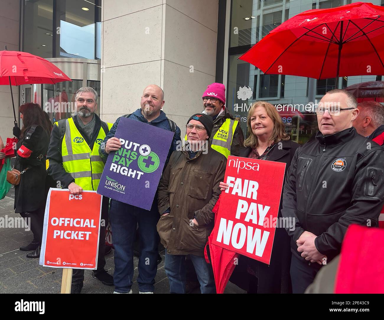 NIPSA General Secretary Carmel Gates (2nd from right) during a protest ...