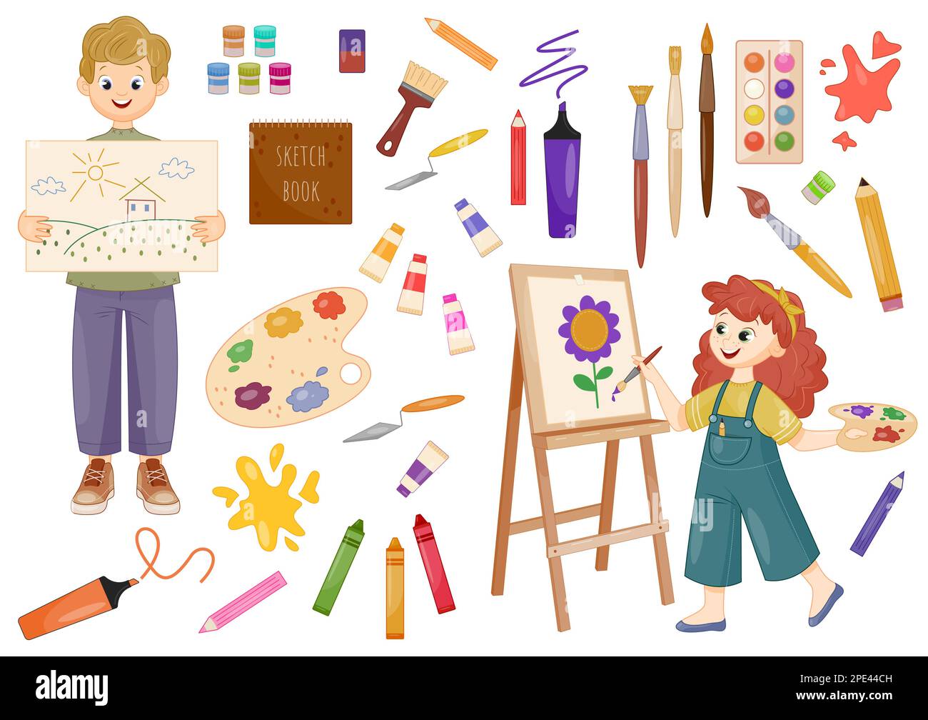 Set of drawing equipment Stock Vector Image & Art - Alamy